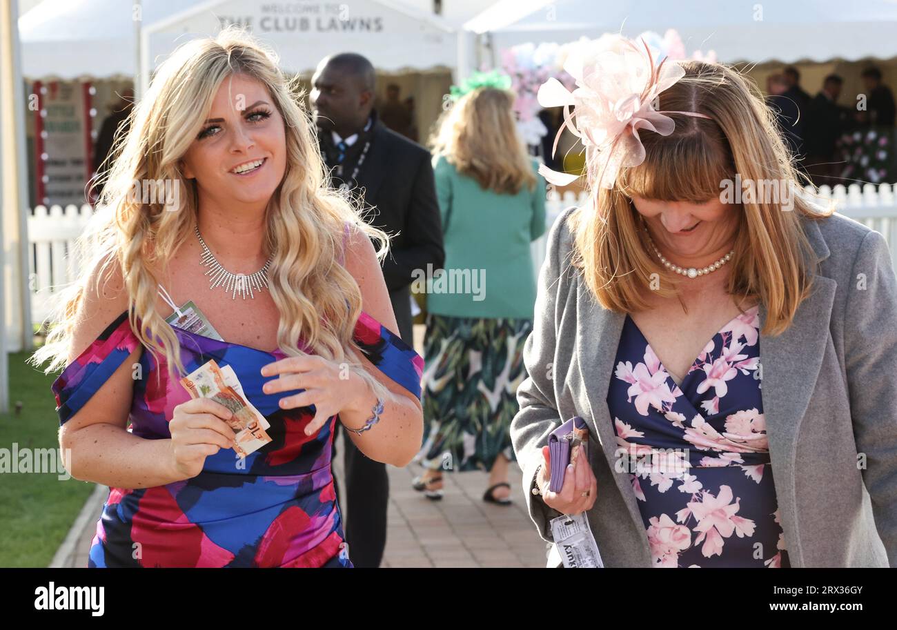 Racegoers During Day Two Of The Virgin Bet Ayr Gold Cup Festival At Ayr racegoers-during-day-two-of-the-virgin-bet-ayr-gold-cup-festival-at-ayr