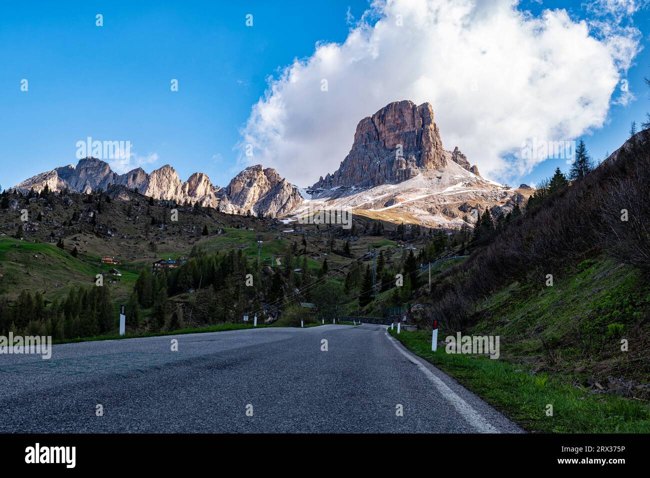 Alpine road in the dolomites at Giau Pass Stock Photo - Alamy