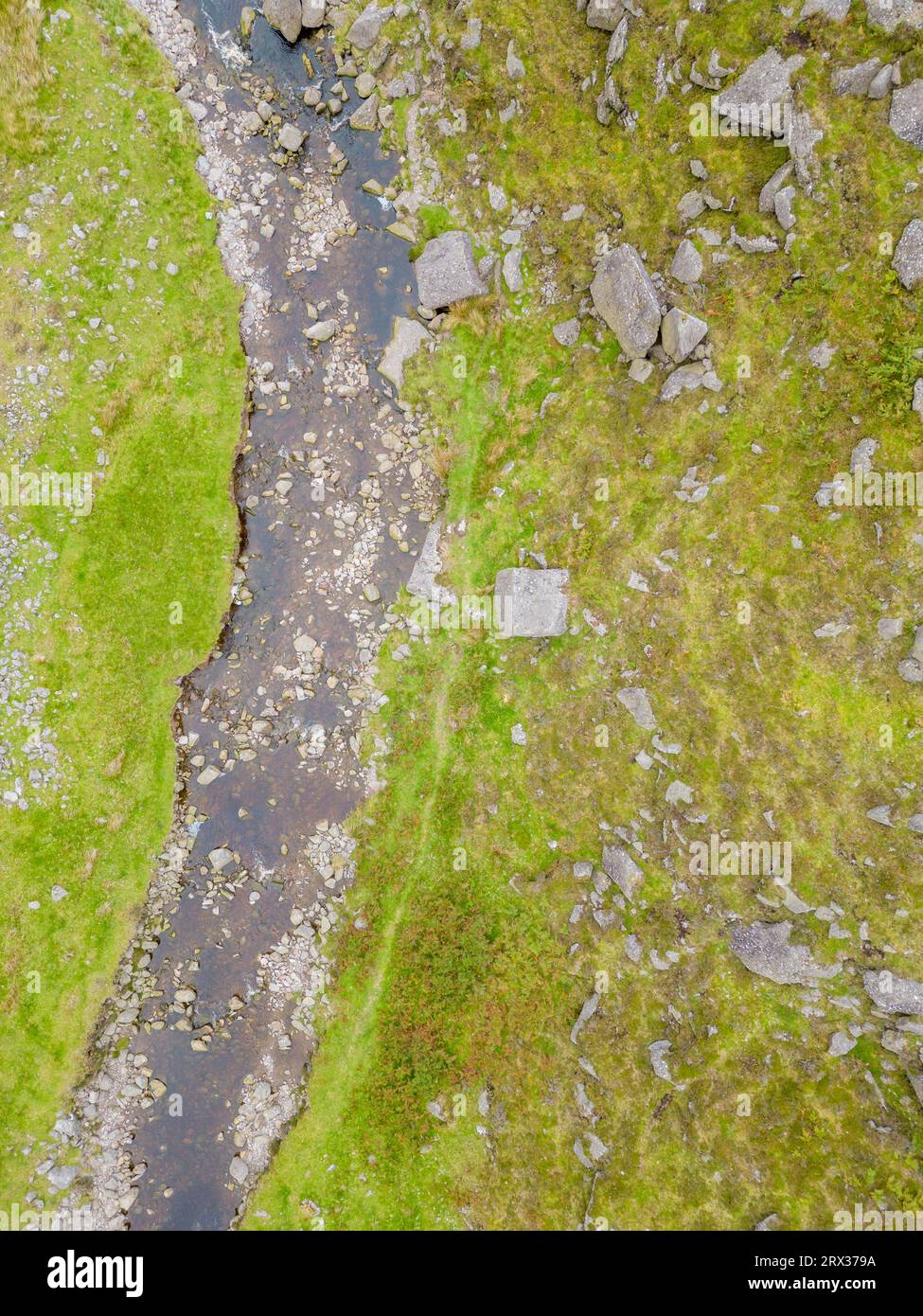 Aerial view of river in Mahon Falls, Mountain Breeze, Comeragh ...