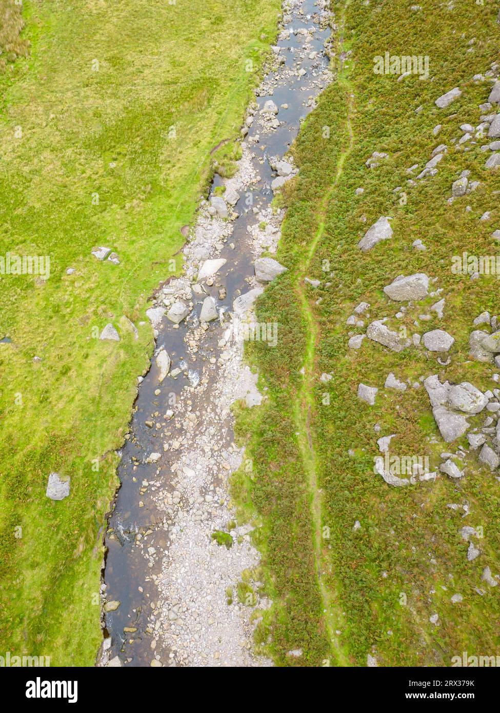 Aerial view of river in Mahon Falls, Mountain Breeze, Comeragh ...