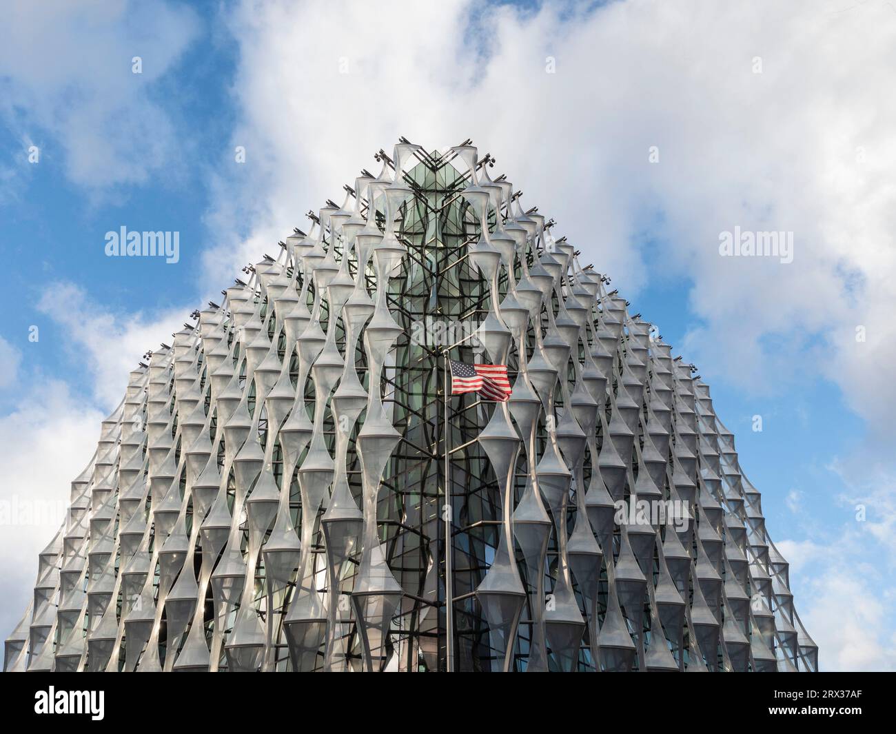 American flag flying outside the u s embassy hi-res stock photography ...