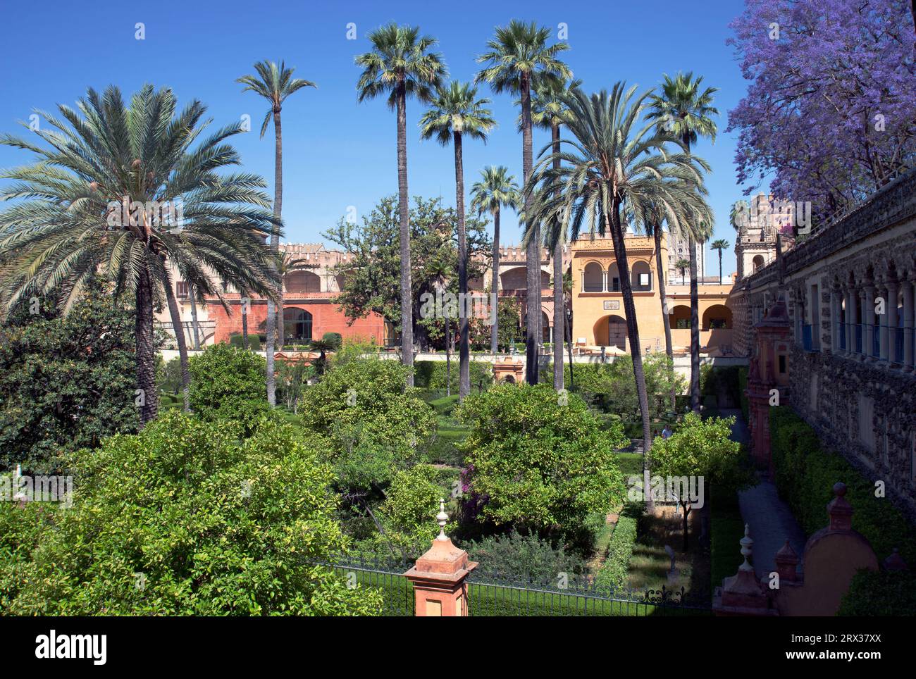 Gardens of the Alcazar, UNESCO World Heritage Site, Seville, Andalusia ...