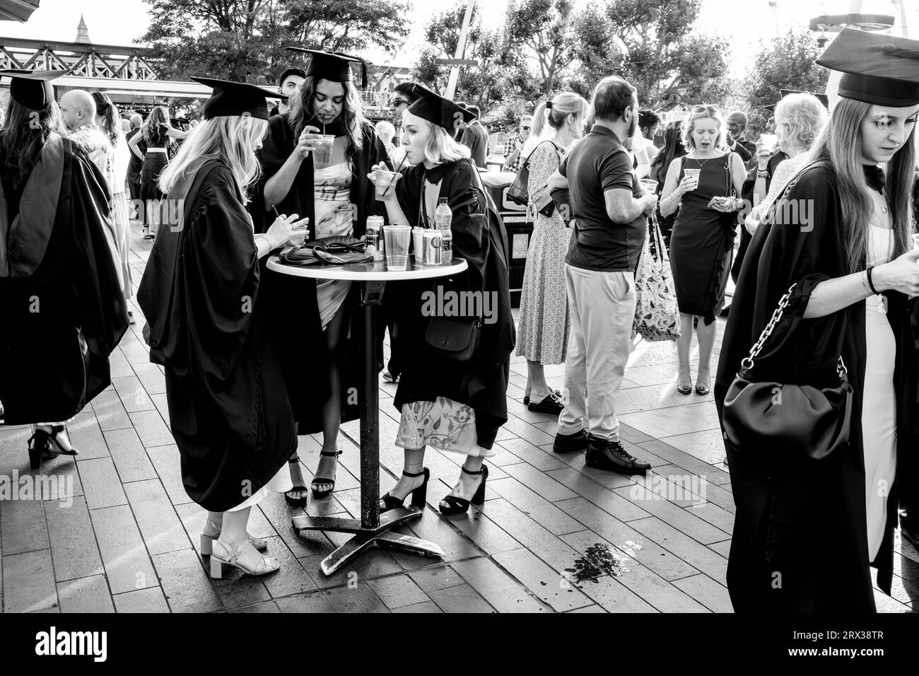 Degree Students Celebrating At Their Graduation Ceremony, The Southbank ...