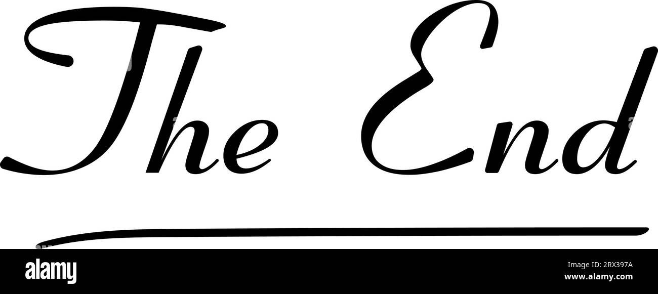 The End Tag Calligraphy inscription. vector text The end lettering ...