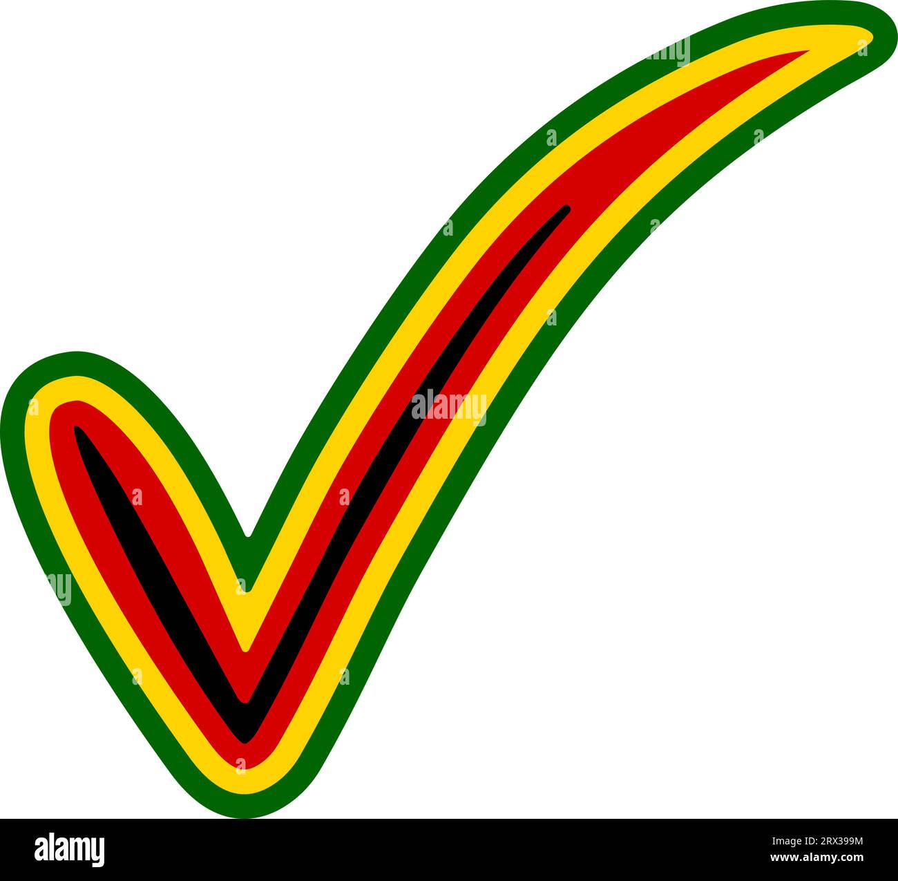 Check mark style Zimbabwe flag symbol elections, voting approval Mugabe ...