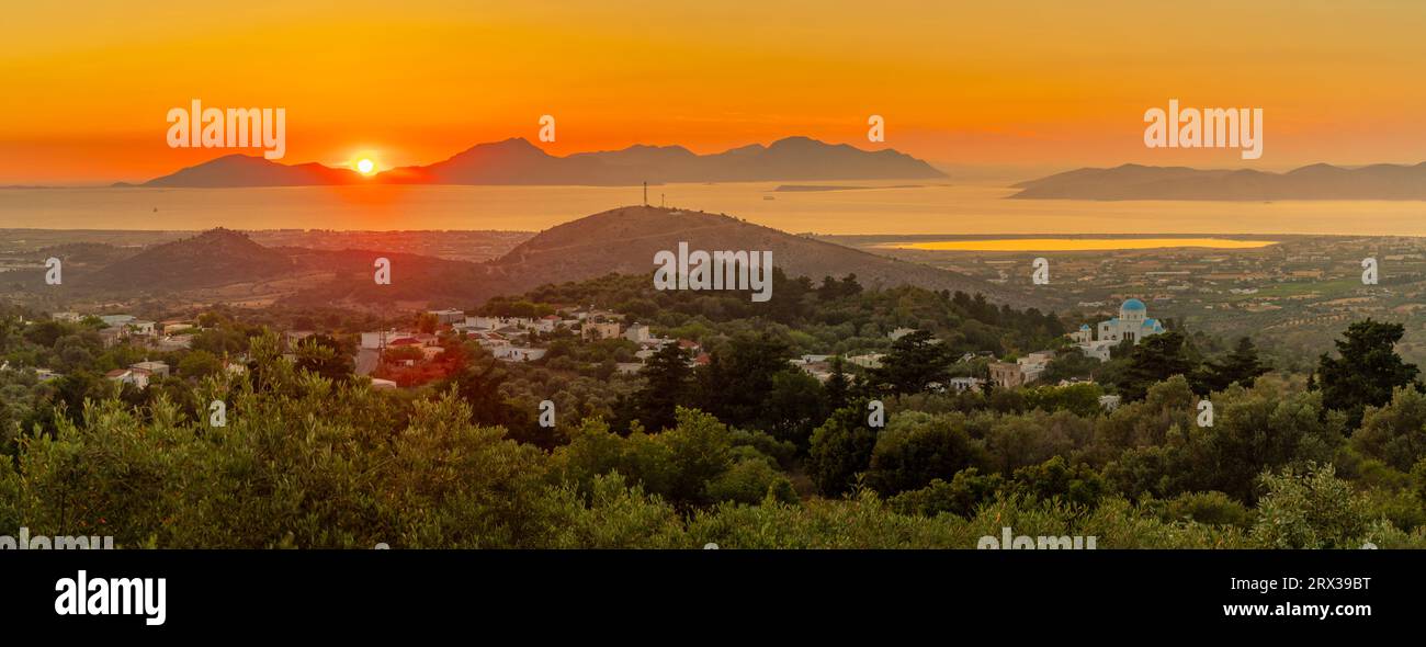 View of Kos Island and Greek Orthodox church from Zia Sunset View at ...