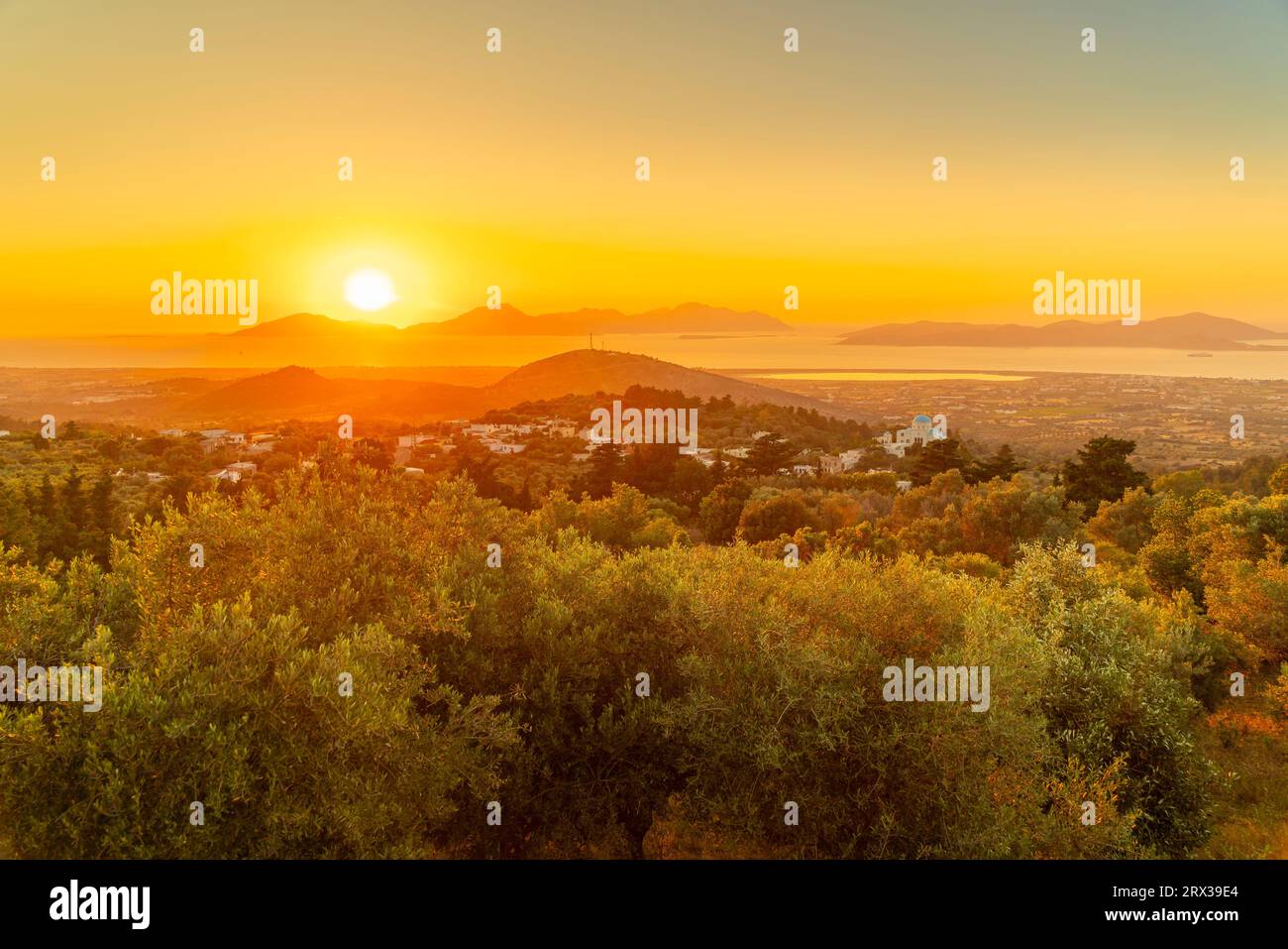 View of Kos Island and Greek Orthodox church from Zia Sunset View at ...