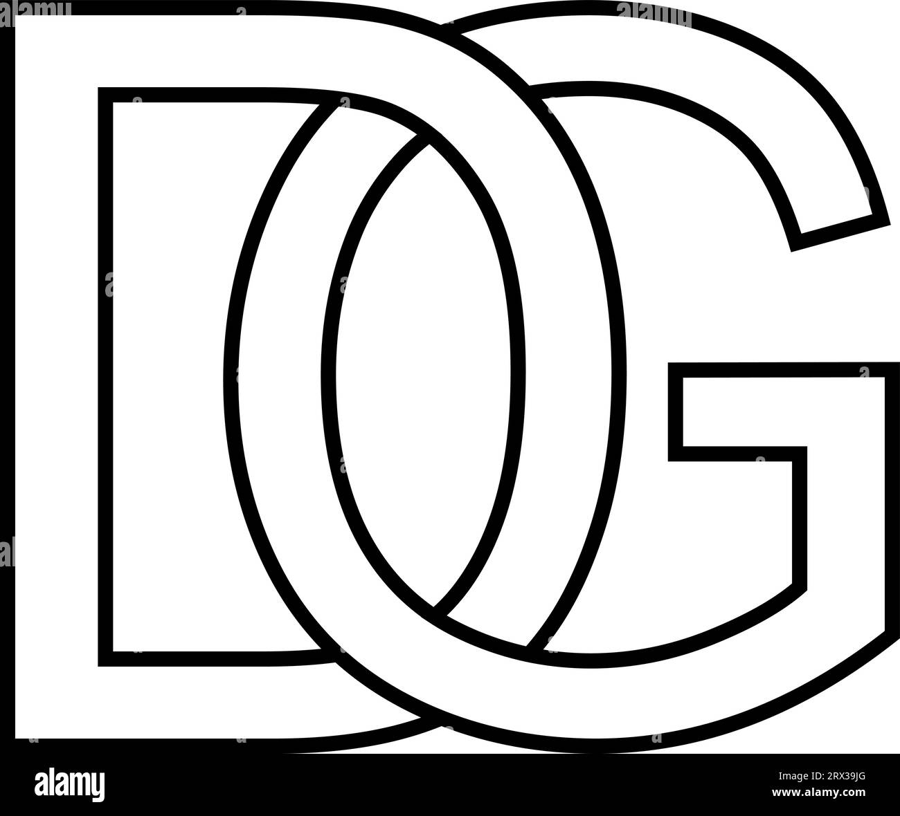 Logo sign dg gd icon sign, interlaced letters d g Stock Vector Image ...