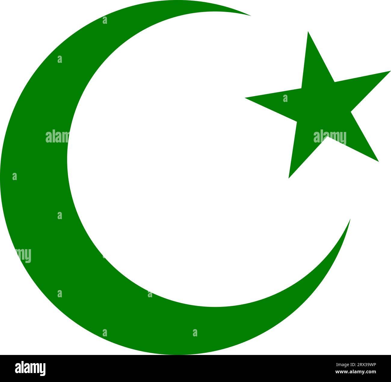 Symbol Islam, crescent star dark green color, vector eps Stock Vector ...
