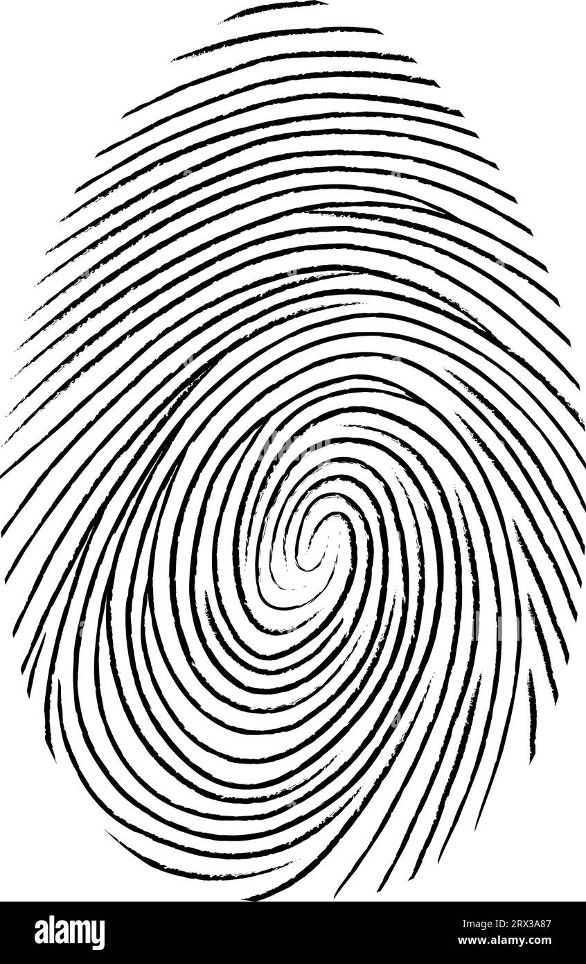 Black fingerprint shape. secure identification. Vector fingerprint ...