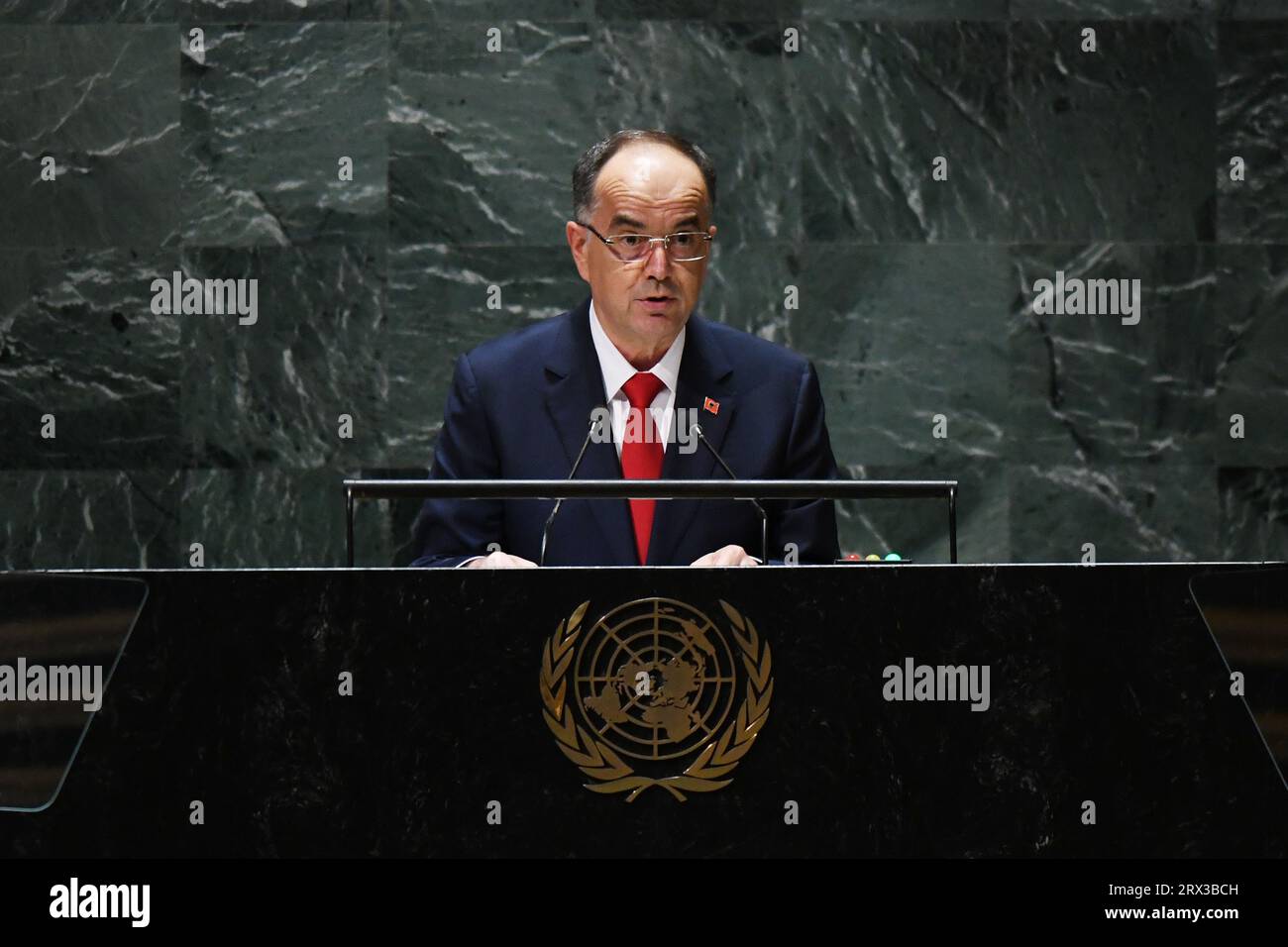 United Nations. 21st Sep, 2023. Albanian President Bajram Begaj ...