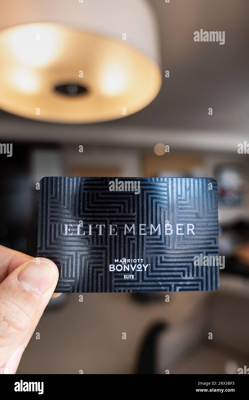 Istanbul, Turkey - 05.04.2023 - Marriott Bonvoy elite member room key ...