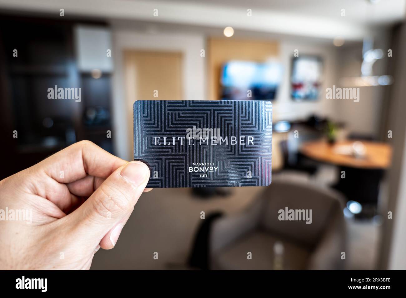 Istanbul, Turkey - 05.04.2023 - Marriott Bonvoy elite member room key ...