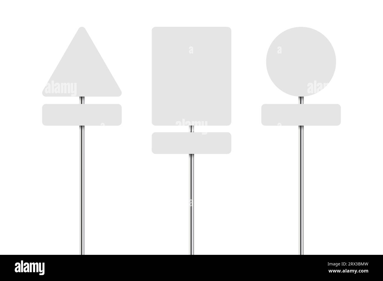 Set of blank white road signs. Vector illustration Stock Vector Image ...