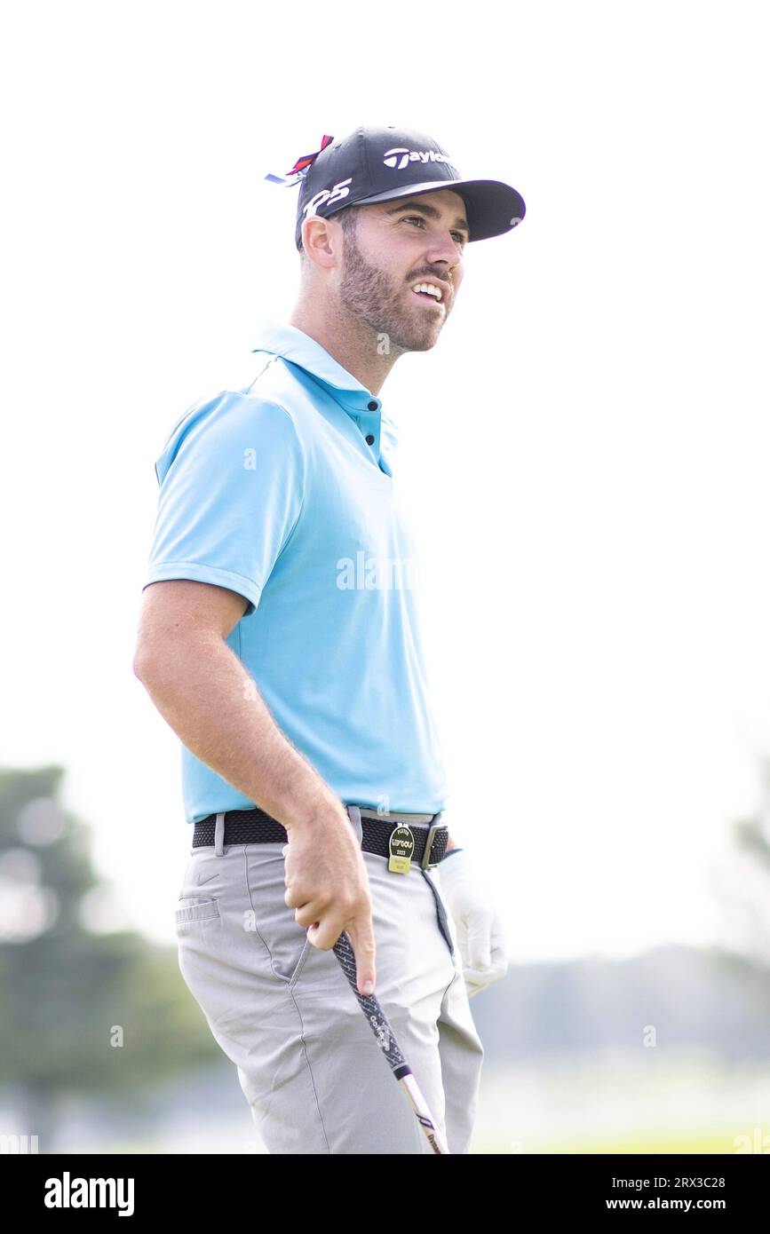 Matthew Wolff of Smash GC looks on from the driving range before the ...