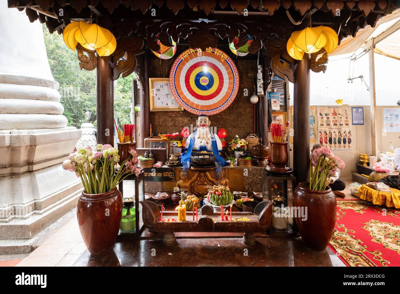 Shrine at Wat Phnom, Doun Penh, Phnom Penh, Cambodia Stock Photo - Alamy