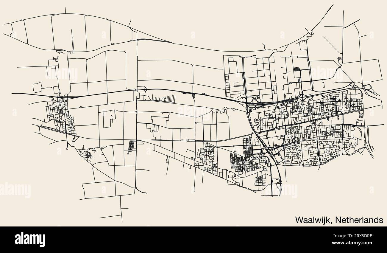 Street roads map of WAALWIJK, NETHERLANDS Stock Vector Image & Art - Alamy