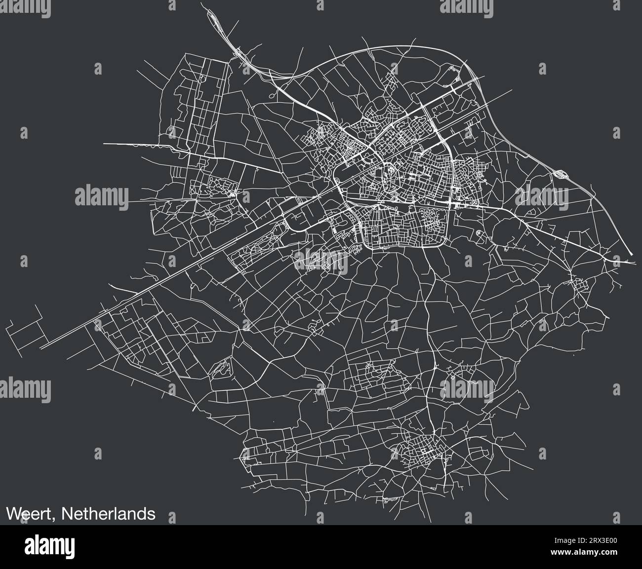 Street roads map of WEERT, NETHERLANDS Stock Vector Image & Art - Alamy