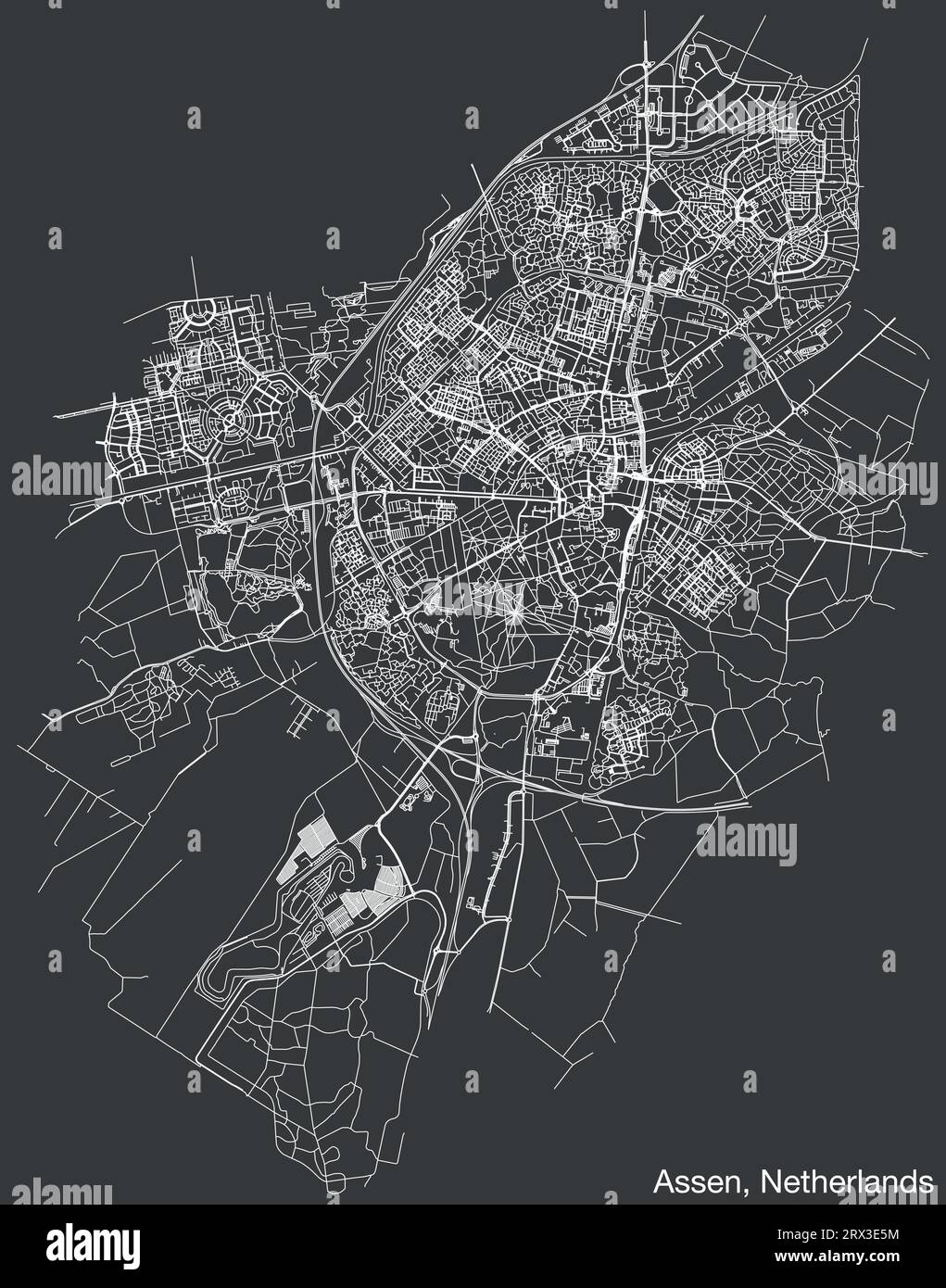 Street roads map of ASSEN, NETHERLANDS Stock Vector Image & Art - Alamy
