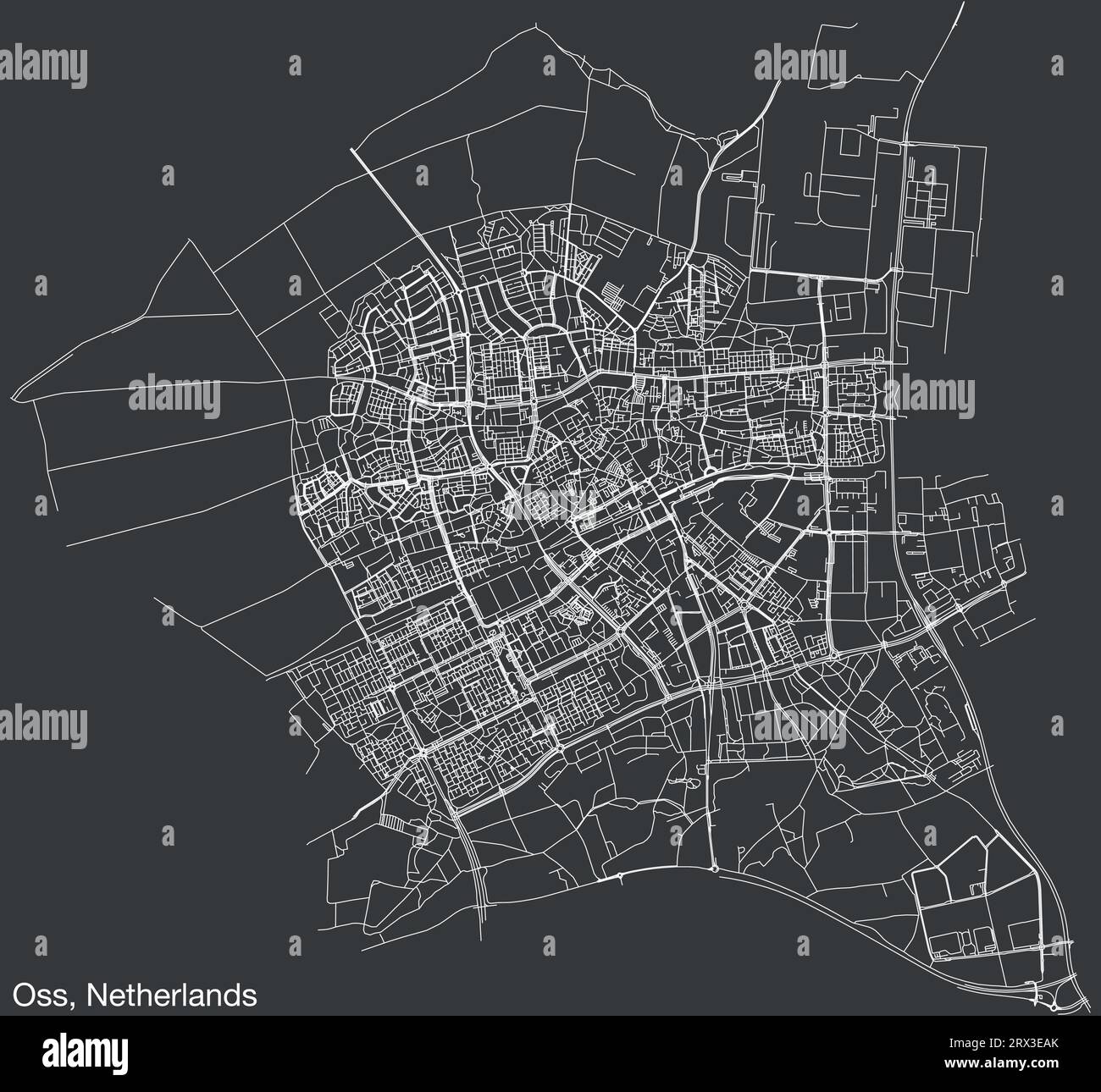 Street roads map of OSS, NETHERLANDS Stock Vector Image & Art - Alamy