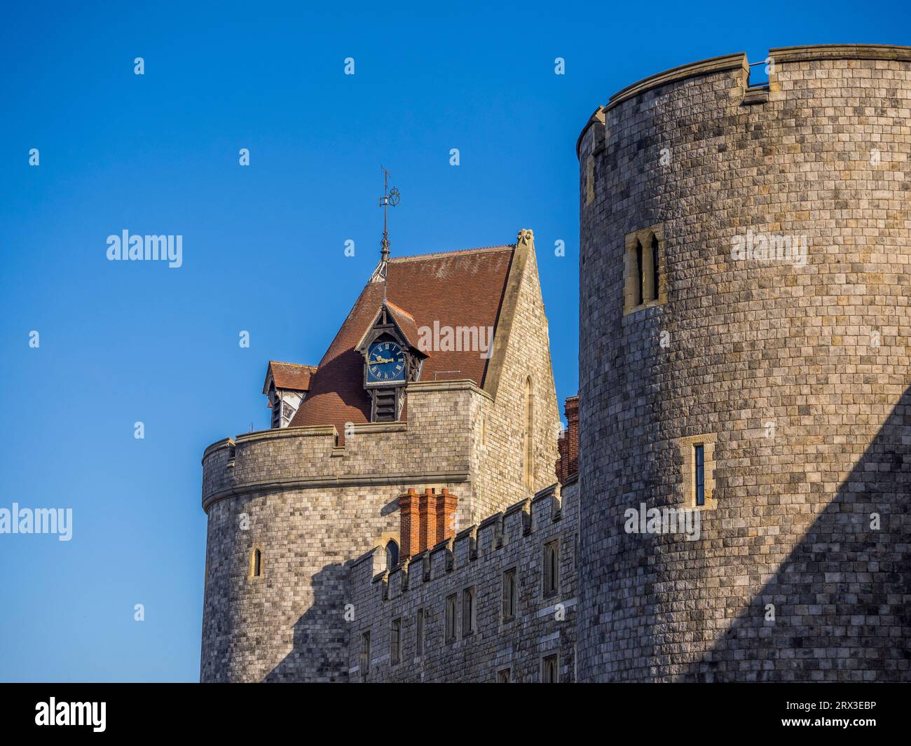 Clock Tower, The Curfew Tower, Windsor Castle, Windsor, England, UK, GB ...