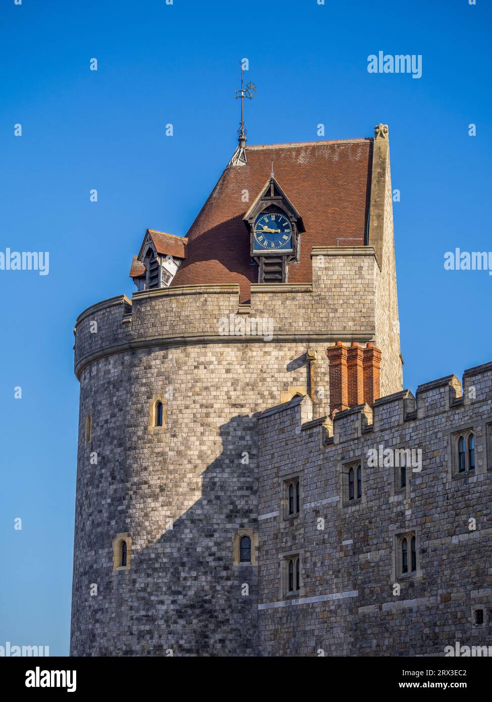 Clock Tower, The Curfew Tower, Windsor Castle, Windsor, England, UK, GB ...