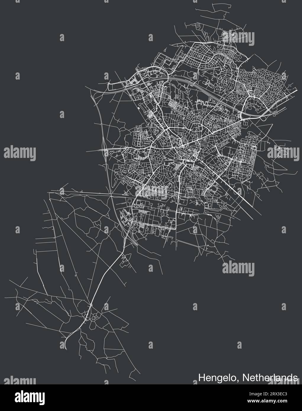 Street roads map of HENGELO, NETHERLANDS Stock Vector Image & Art - Alamy
