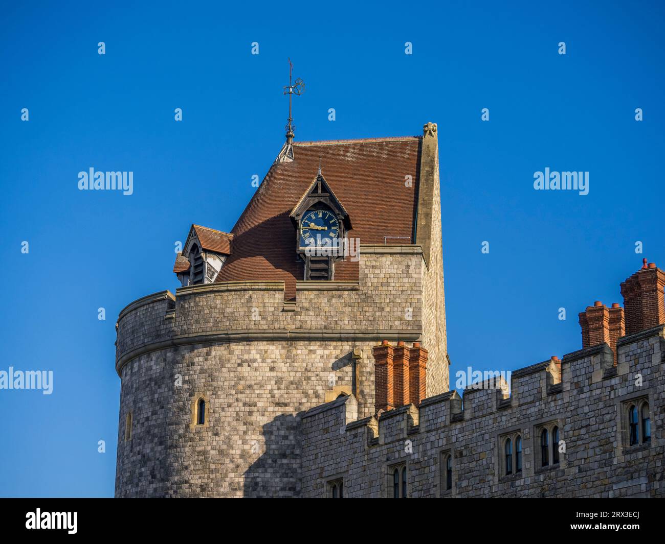 Clock Tower, The Curfew Tower, Windsor Castle, Windsor, England, UK, GB ...