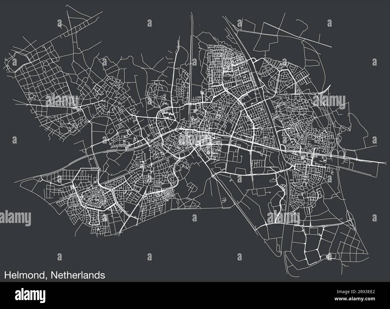 Street roads map of HELMOND, NETHERLANDS Stock Vector Image & Art - Alamy