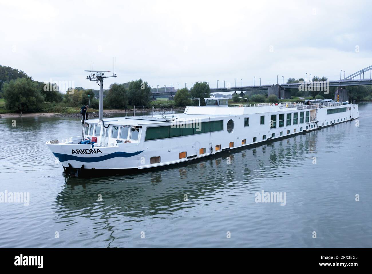 ARNHEM - The German cruise ship Arkona moors next to other ships that ...