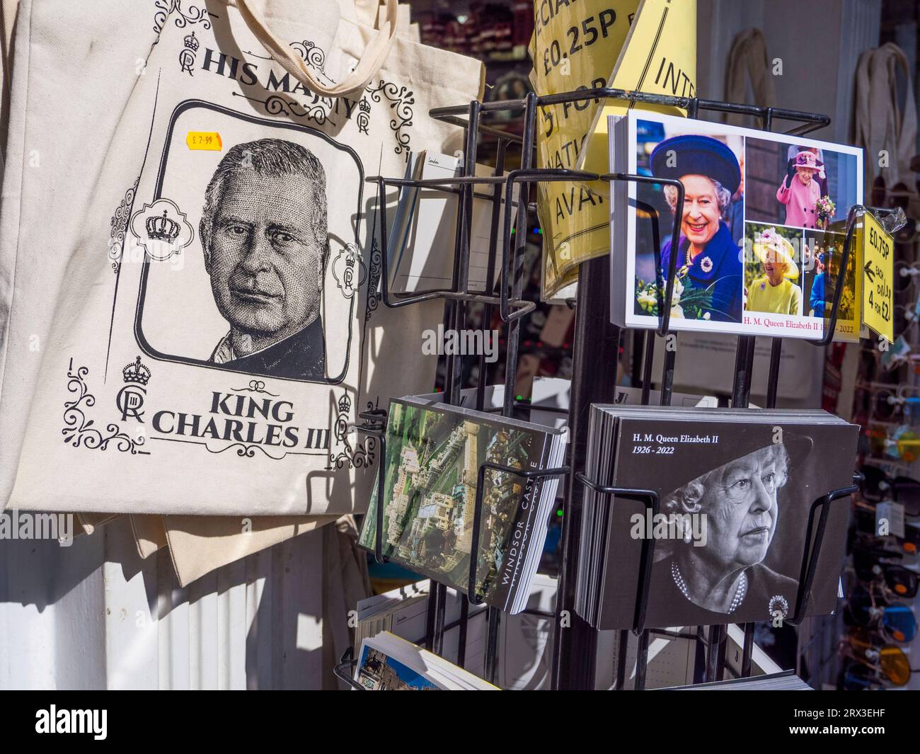 King Charles III, Face Printed on a Tote Bag, Winsor, England, UK, GB ...