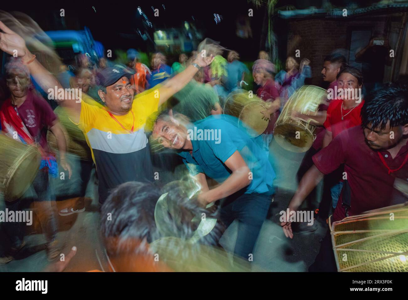 Nepal. 22nd Sep, 2023. People dance and celebrate as the members of ...