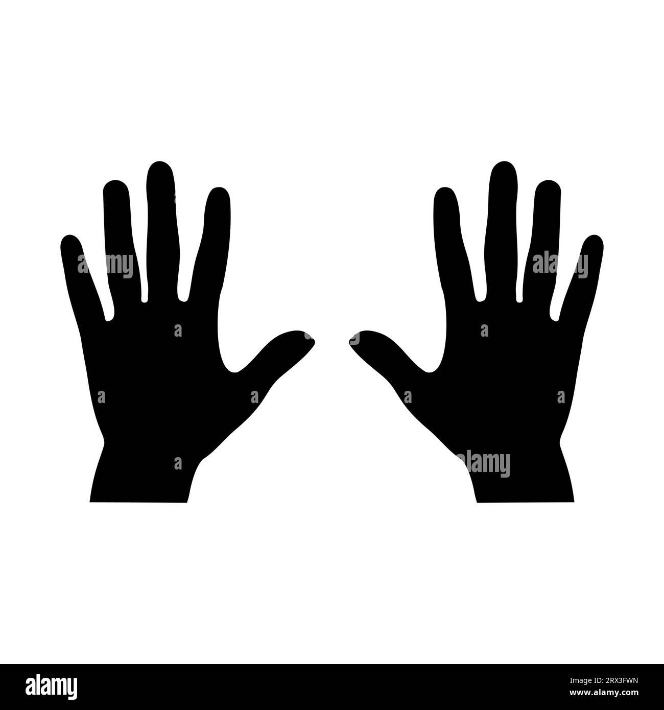 Two hands sign, hands vector silhouette. Right and left hand shape ... Two hands sign, hands vector silhouette. Right and left hand shape ...