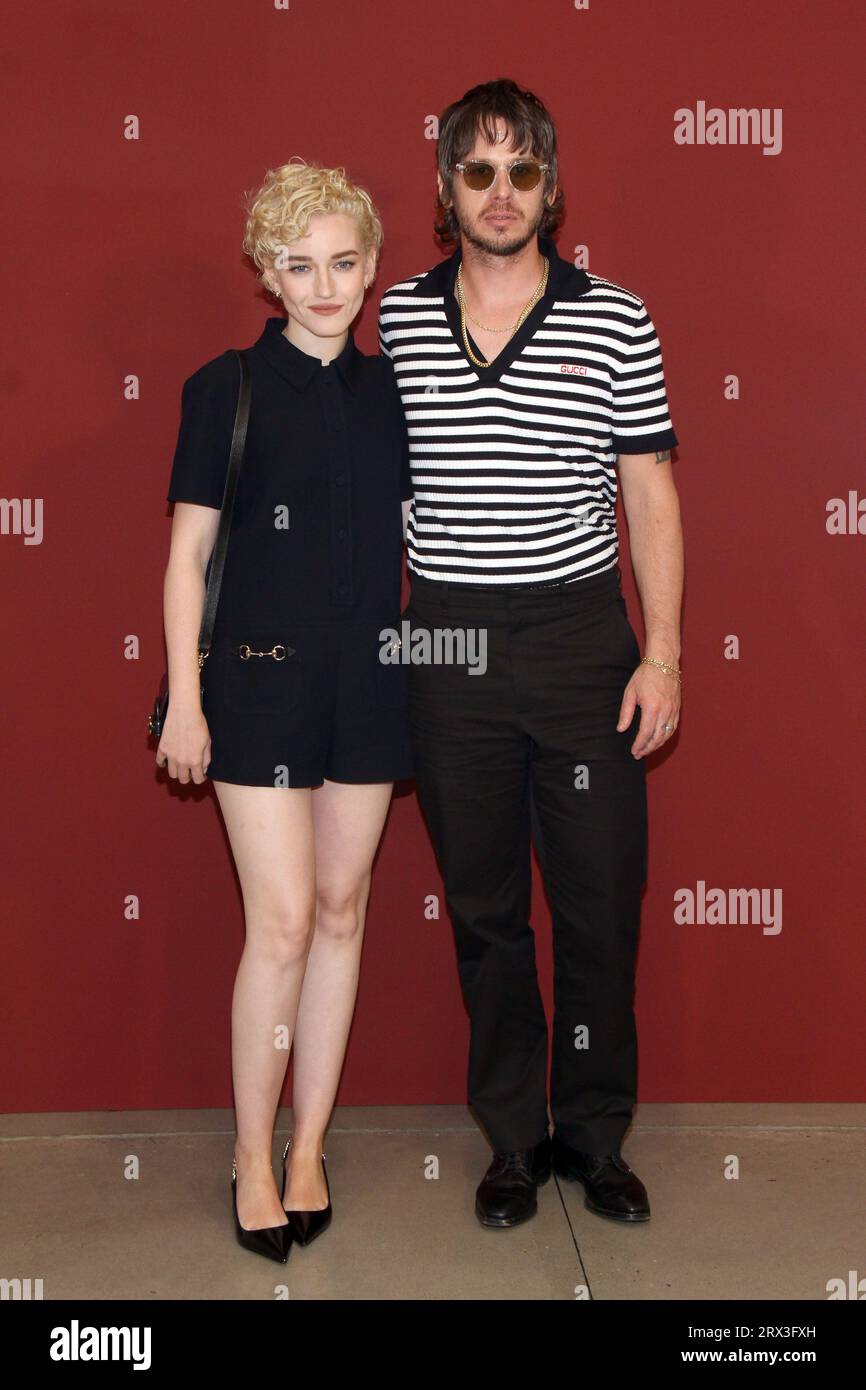 Milan Fashion Week, Spring Summer 2024 Gucci Fashion Show Arrivals. Pictured: Julia Garner and ...
