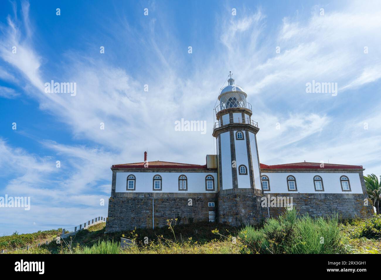 Ons Island Lighthouse in the province of Pontevedra, in Galicia, Spain ...