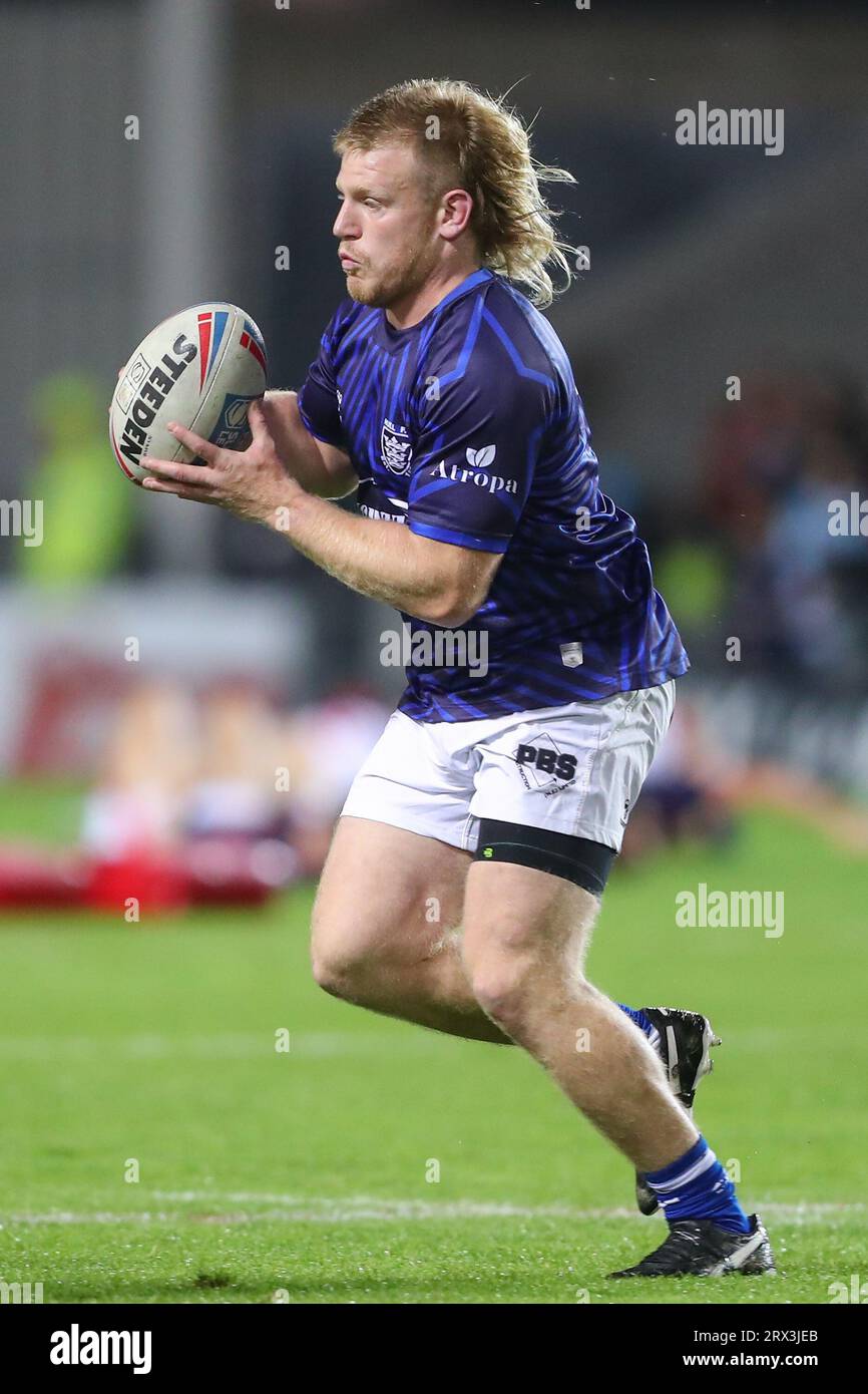 Brad Fash #13 of Hull FC during the pre-game warm up ahead of the ...