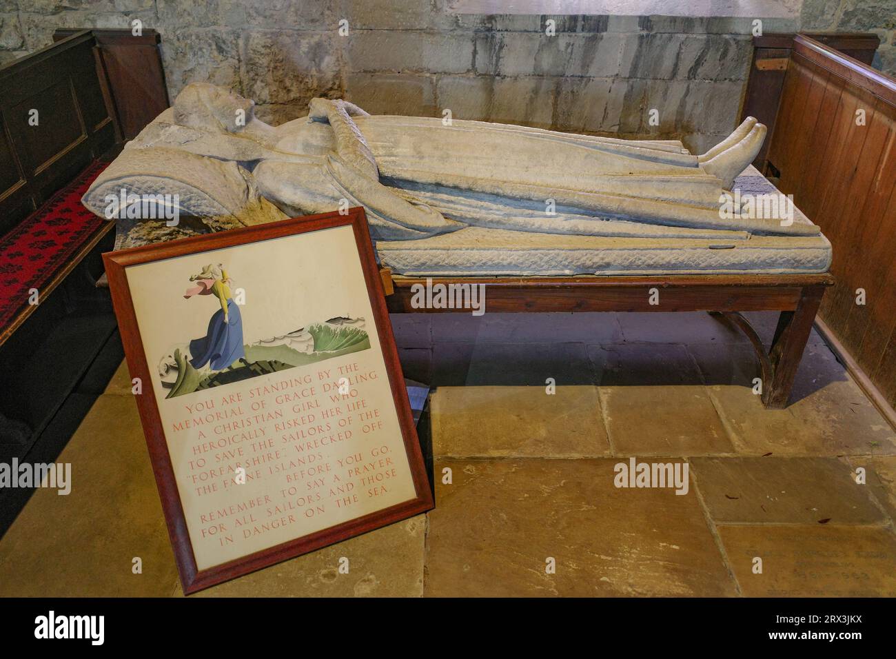 Bamburgh, England - 13 July, 2023: Grace Darling memorial in St Aidans ... Bamburgh, England - 13 July, 2023: Grace Darling memorial in St Aidans ...