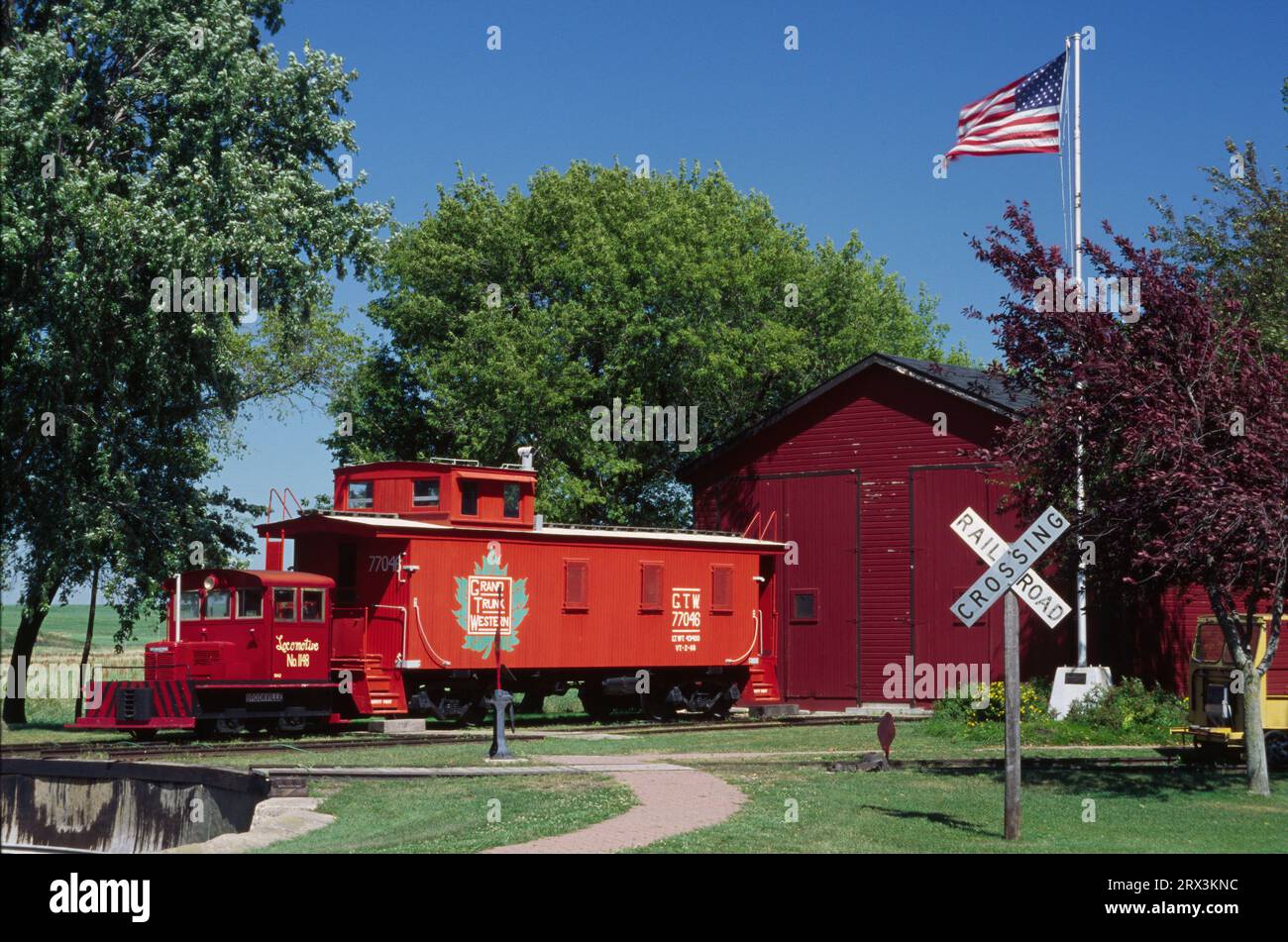 Railroad display, End-O-Line Railroad Park, Minnesota Stock Photo - Alamy