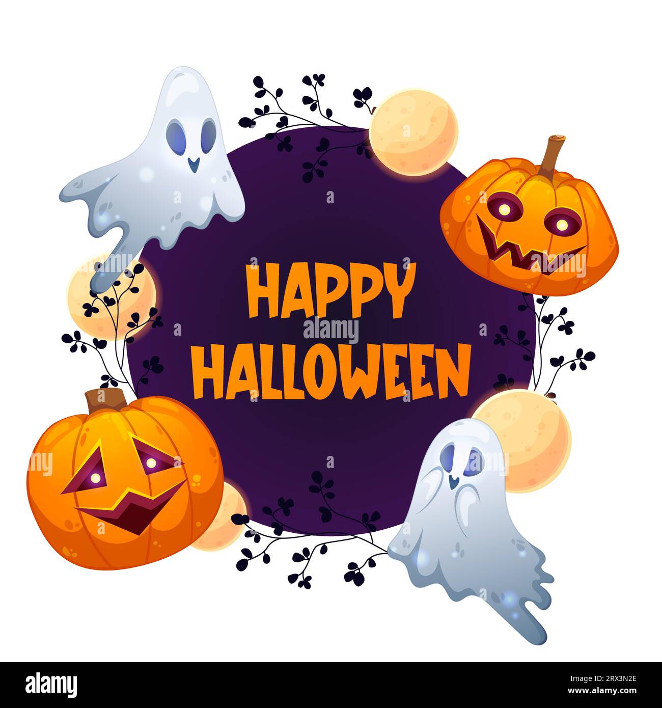 Halloween banner cute ghosts Cut Out Stock Images & Pictures - Alamy