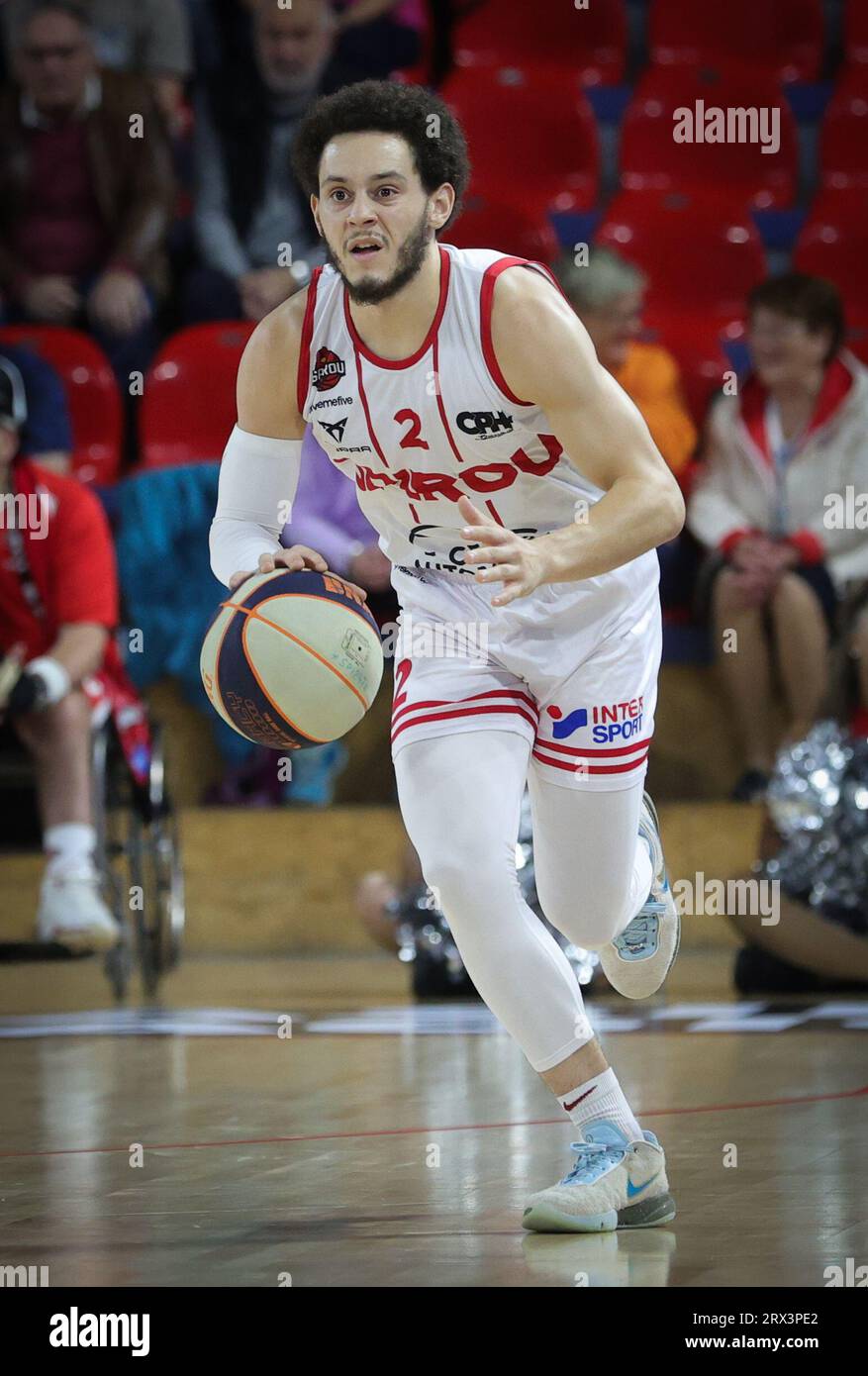 Charleroi, Belgium. 22nd Sep, 2023. Spirou's Tyrell Roberts pictured in ...