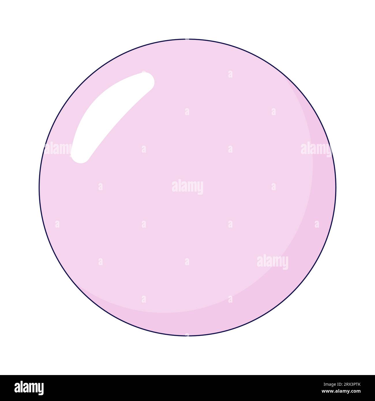 Gum bubble 2D linear cartoon object Stock Vector Image & Art - Alamy