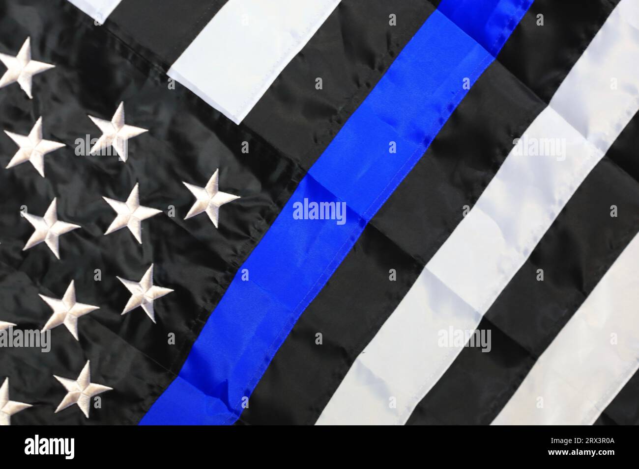 Police memorial Flag full frame view Stock Photo - Alamy