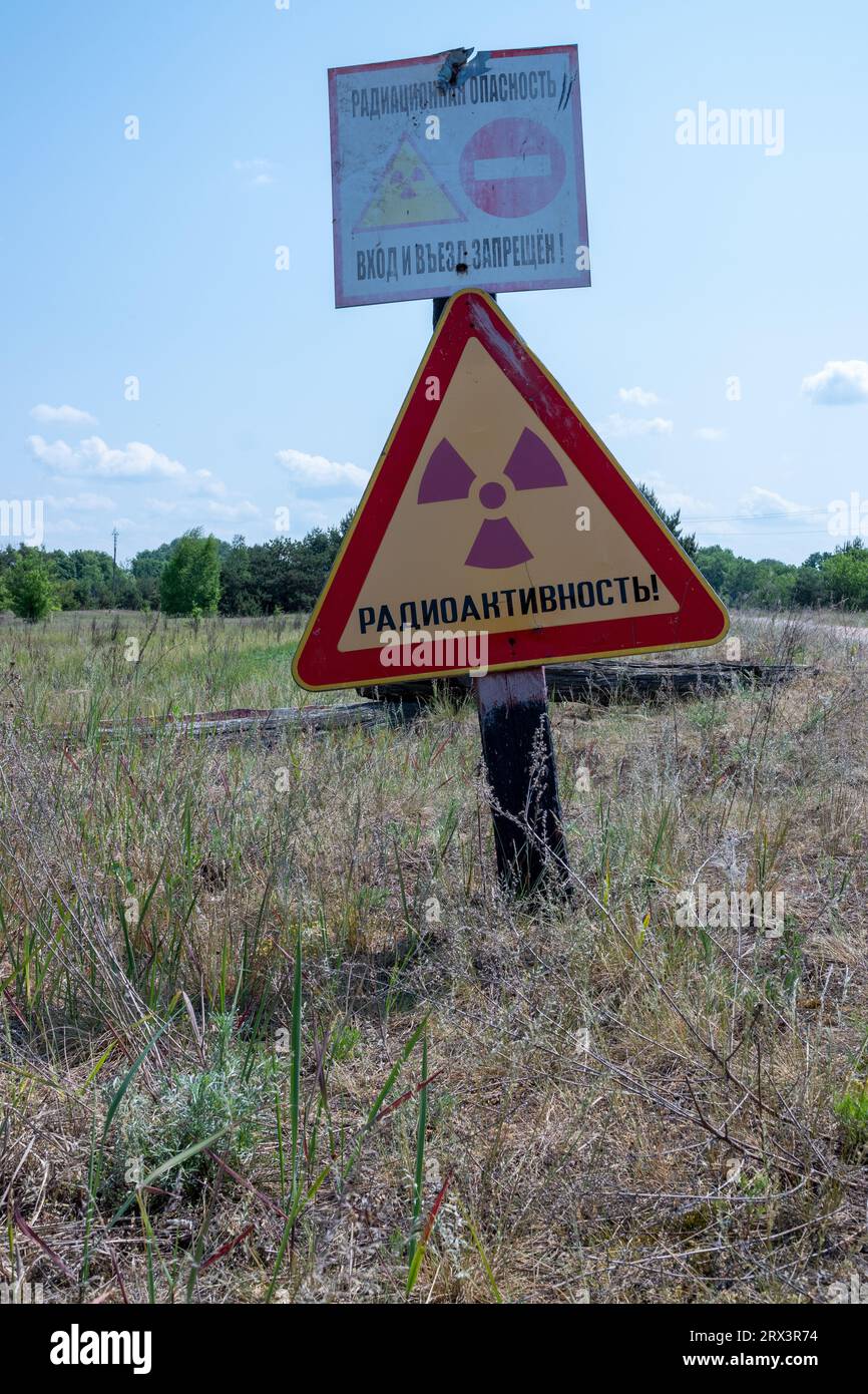 Radiation hazard warning road sign hi-res stock photography and images ...