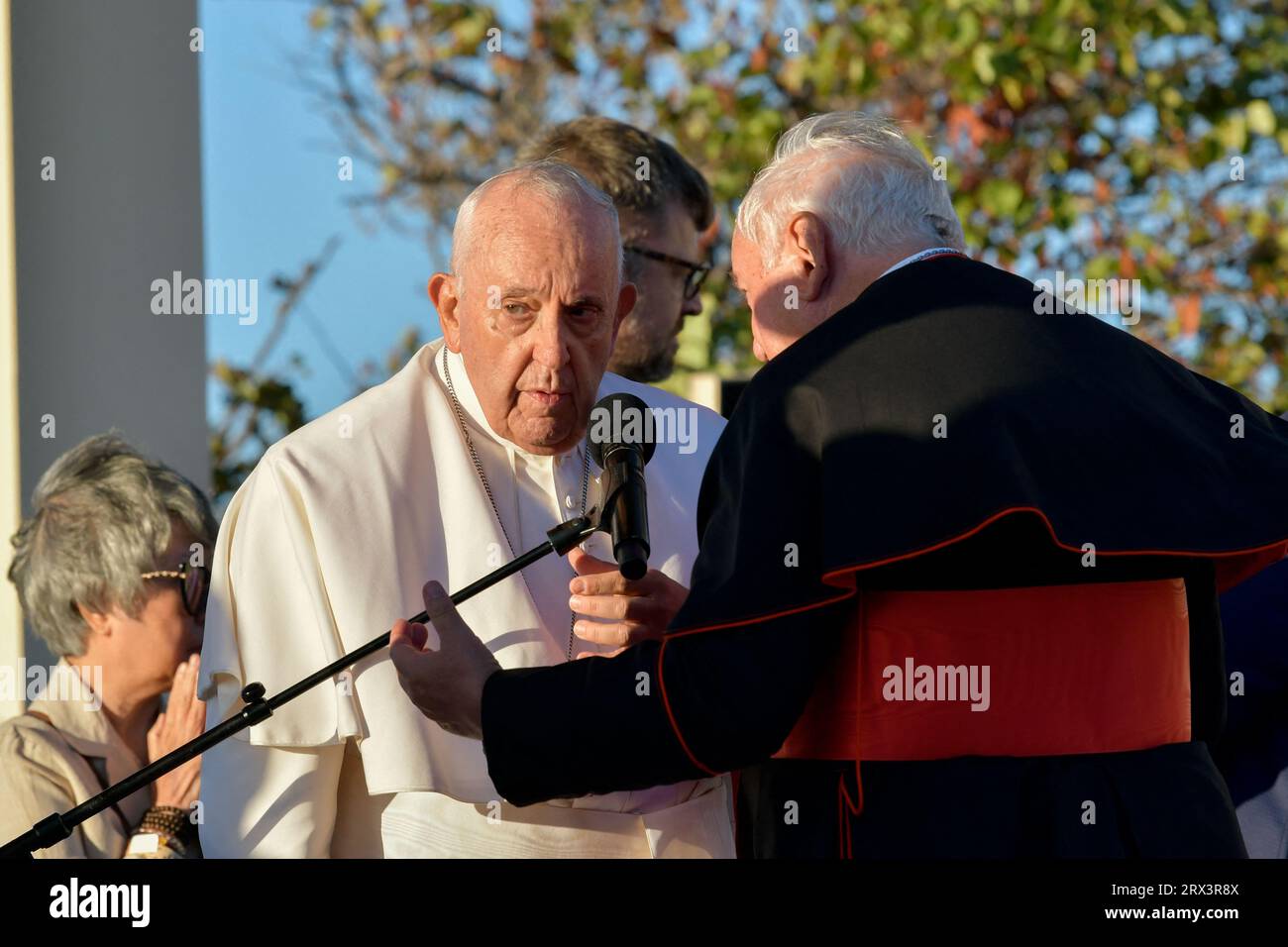 Marseille, France. 22nd Sep, 2023. Pope Francis and Cardinal Jean-Marc ...