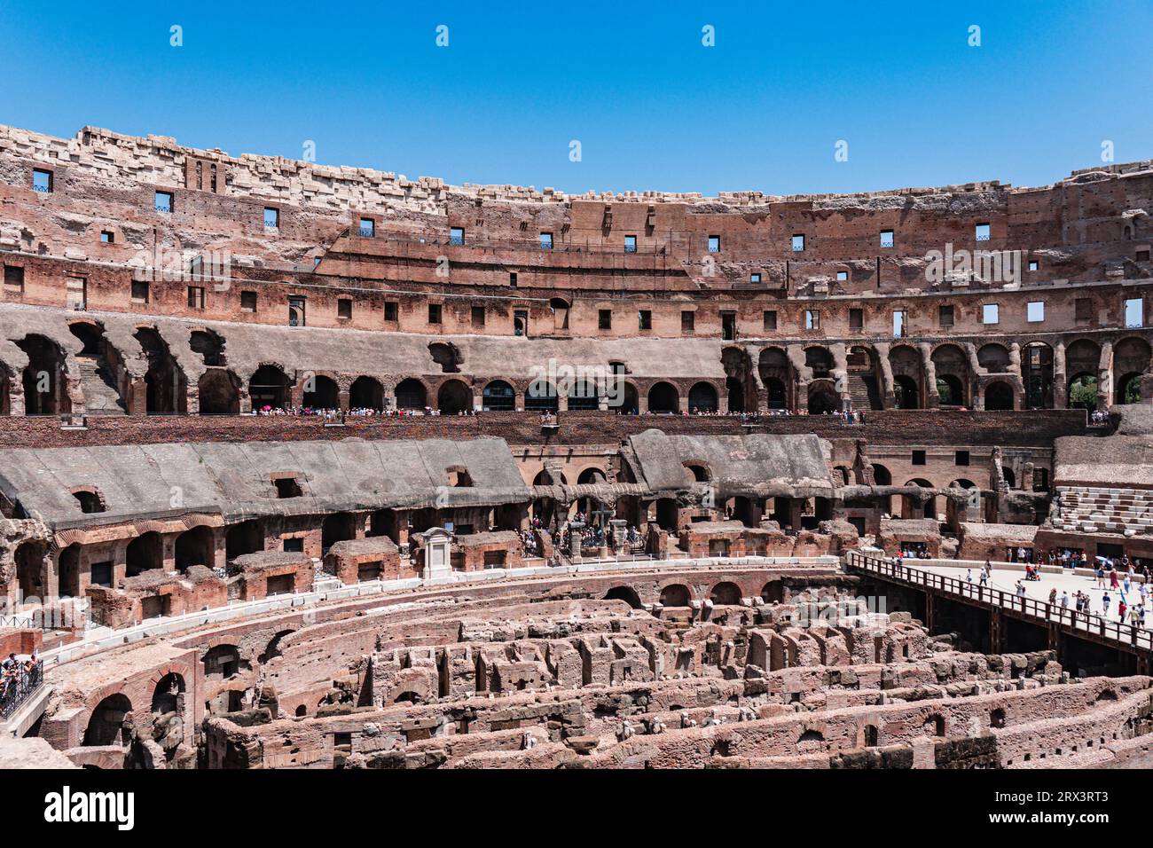 View of an ancient amphitheater of the Colosseum, in Rome, Italy Stock ...