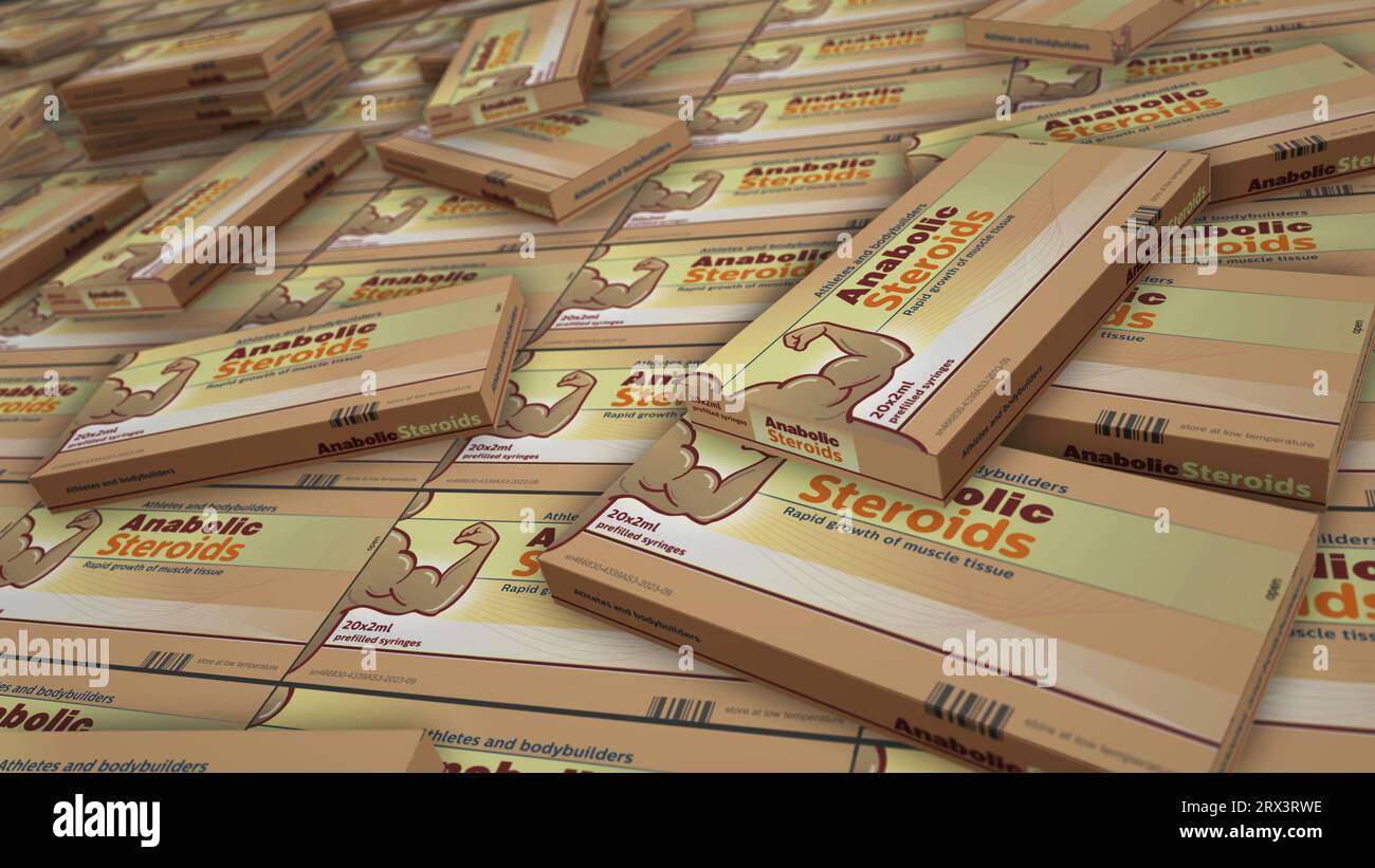 Anabolic steroids tablets box production line. Bodybuilding doping and ...