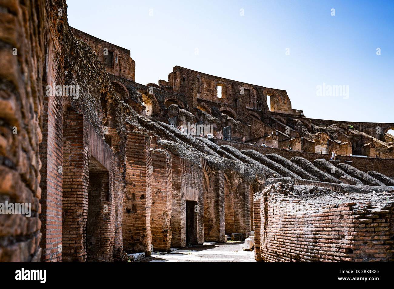 View of an ancient amphitheater of the Colosseum, in Rome, Italy Stock ...