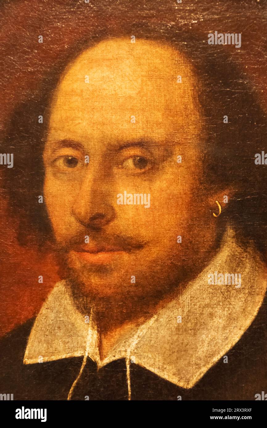 England, London, Portrait of William Shakespeare (1564-1616) aka The ...