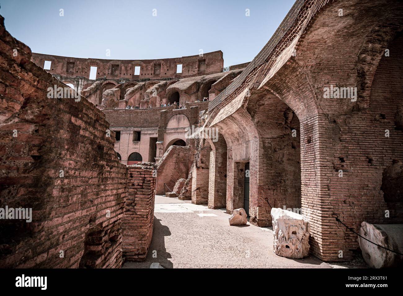 View of an ancient amphitheater of the Colosseum, in Rome, Italy Stock ...