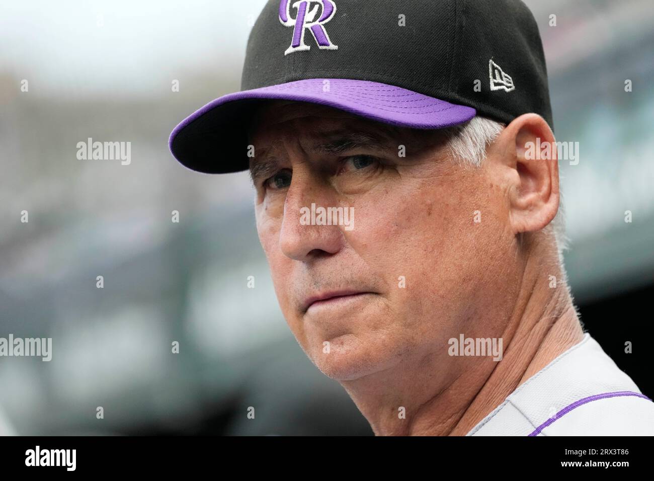 Colorado Rockies manager Bud Black looks to the field before a baseball ...